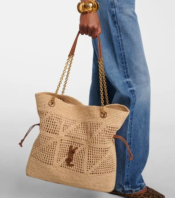 Saint Laurent Jamie Cassandre Raffia Tote Bag