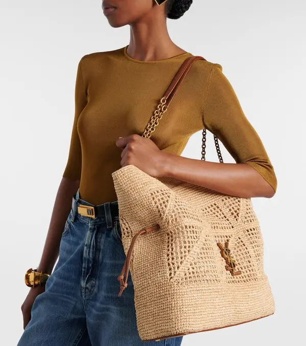 Saint Laurent Jamie Cassandre Raffia Tote Bag