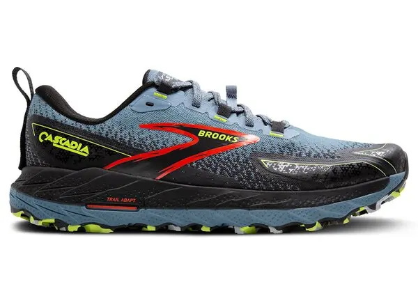Brooks Cascadia 18 Athletic Sneakers - Citadel/ebony/lime