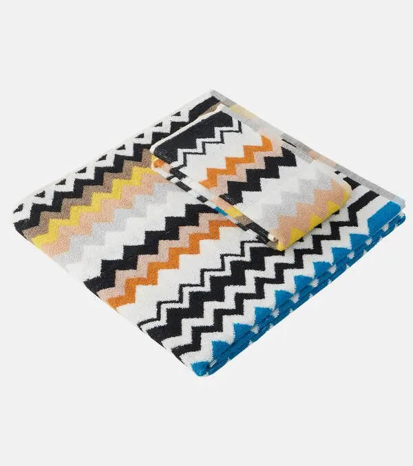 Missoni Best Zigzag Set Of 2 Cotton Terry Towels - Multicoloured