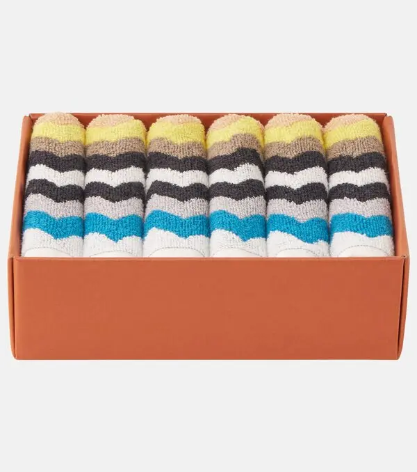 Missoni Best Zigzag Set Of 6 Cotton Terry Hand Towels - Multicoloured