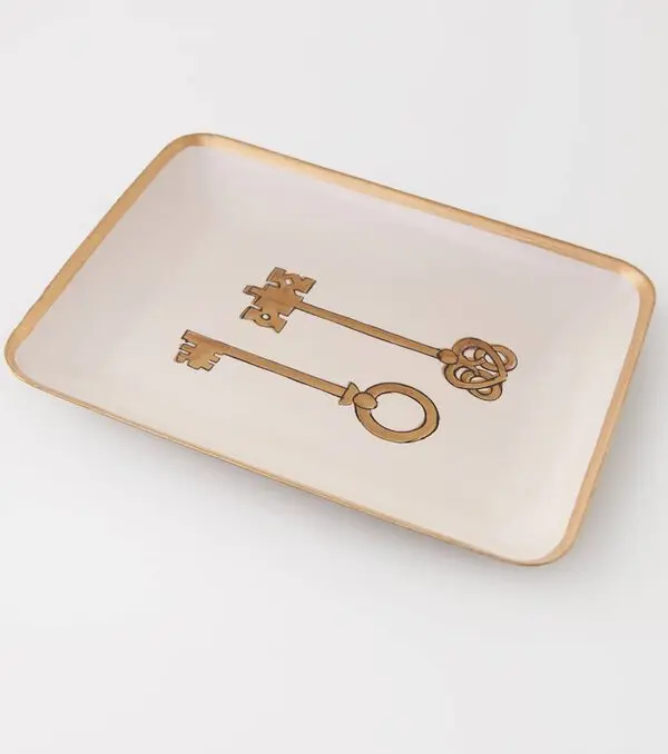 LES-OTTOMANS Keys Iron Decorative Tray