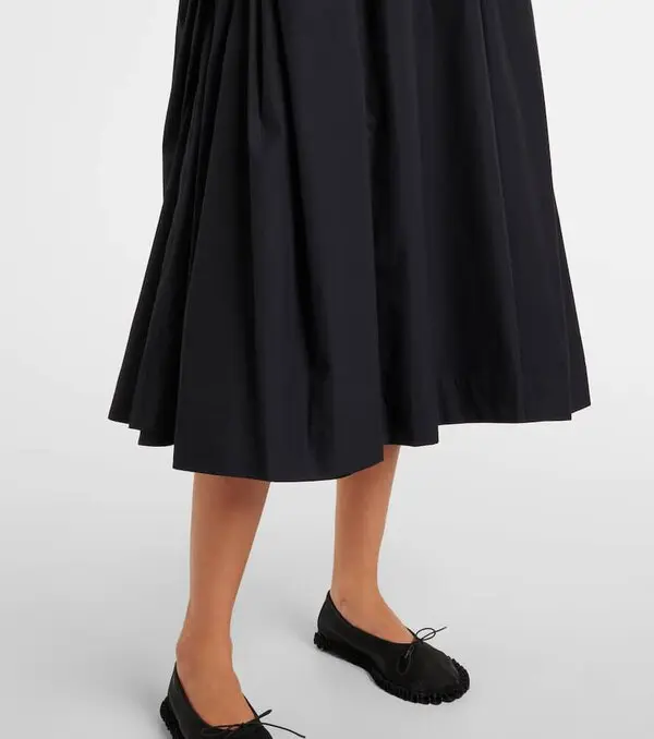 Simone Rocha Puff-sleeve Cotton Poplin Midi Dress - Black