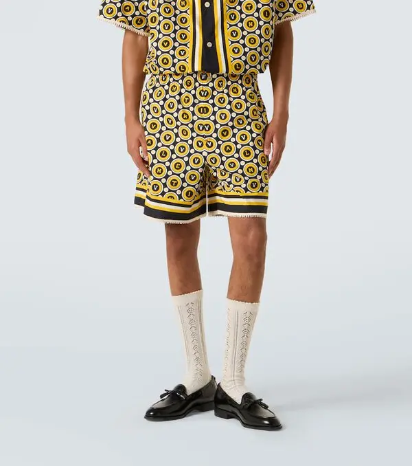 Valentino Garavani Printed Cotton Poplin Shorts