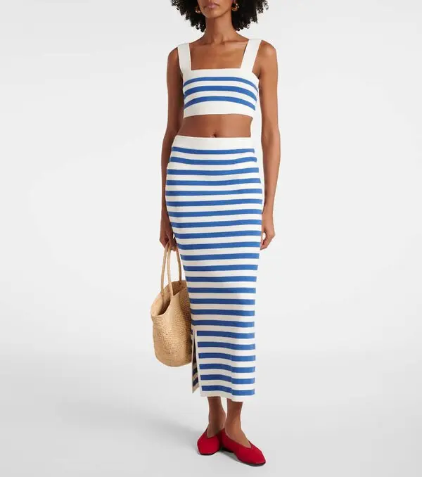 Posse Ari Striped Pencil Skirt