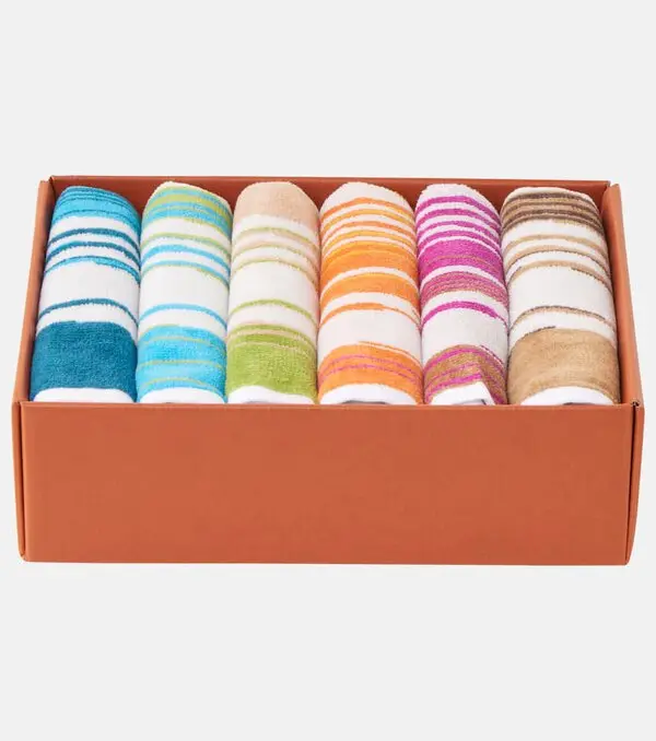 Missoni Fiammetta Set Of 6 Cotton Terry Hand Towels - Multicoloured