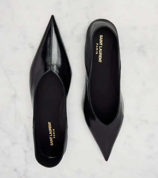 Saint Laurent Carolyn Leather Ballet Flats