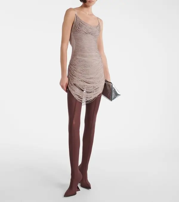 Attico Fringed Mini Dress