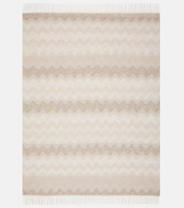 Missoni Gessetti Zigzag Wool-blend Throw - Neutrals