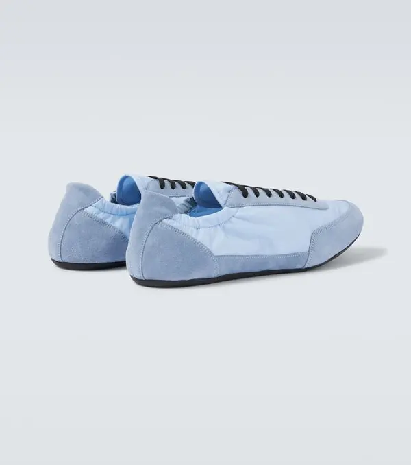 Prada Re-nylon And Suede Sneakers - Blue