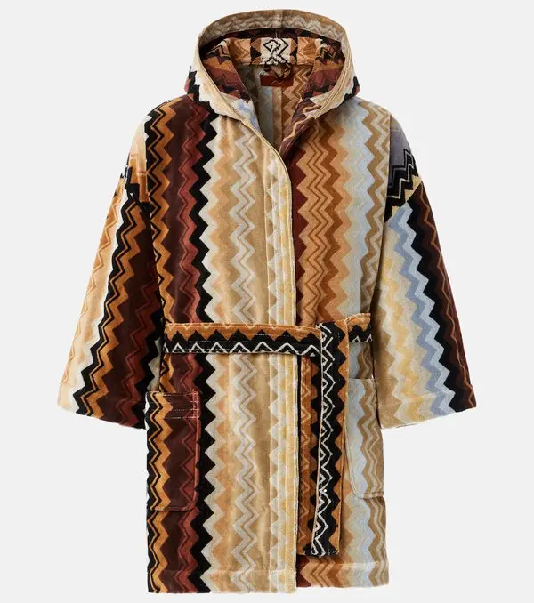 Missoni Giacomo Zigzag Cotton Terry Bathrobe - Multicoloured