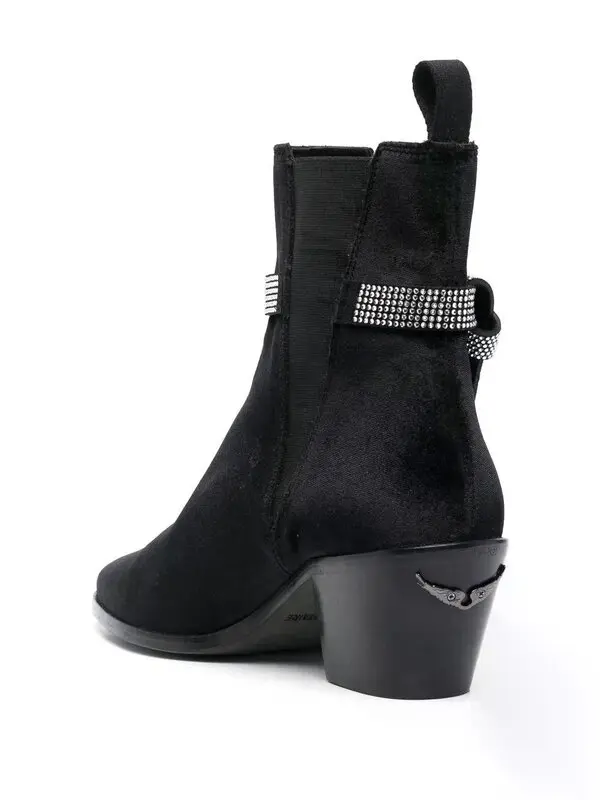 Zadig&Voltaire Crystal-embellished Velvet Boots