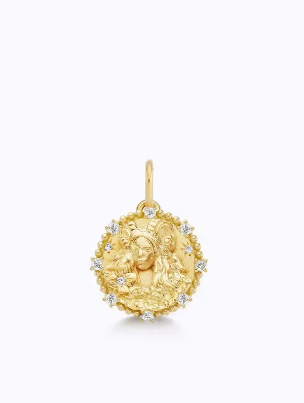 BRIONY RAYMOND Diamond Zodiac Medallion - 18 Karat Yellow Gold