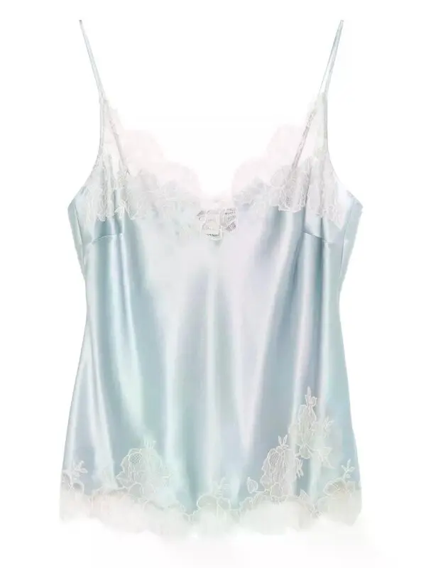Carine Gilson Satin Silk Top - Blue