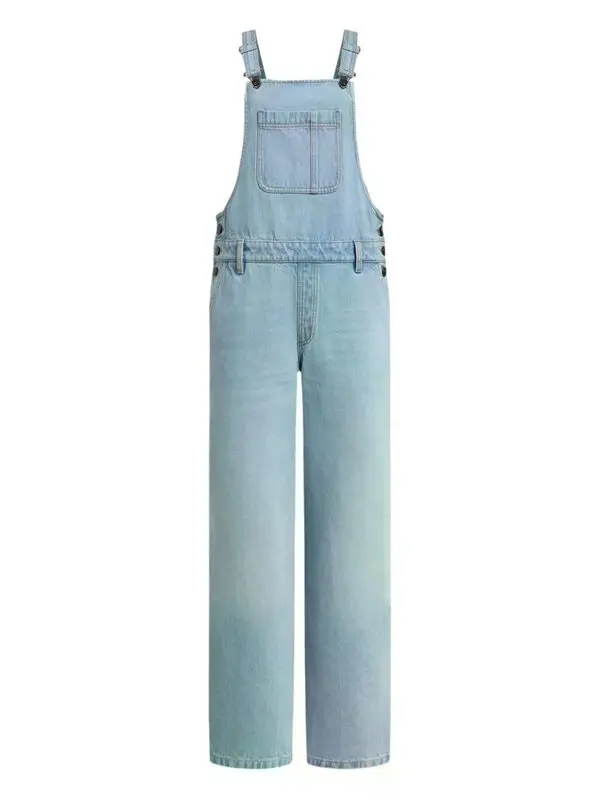 12 STOREEZ Denim Strap Jumpsuit - Blue