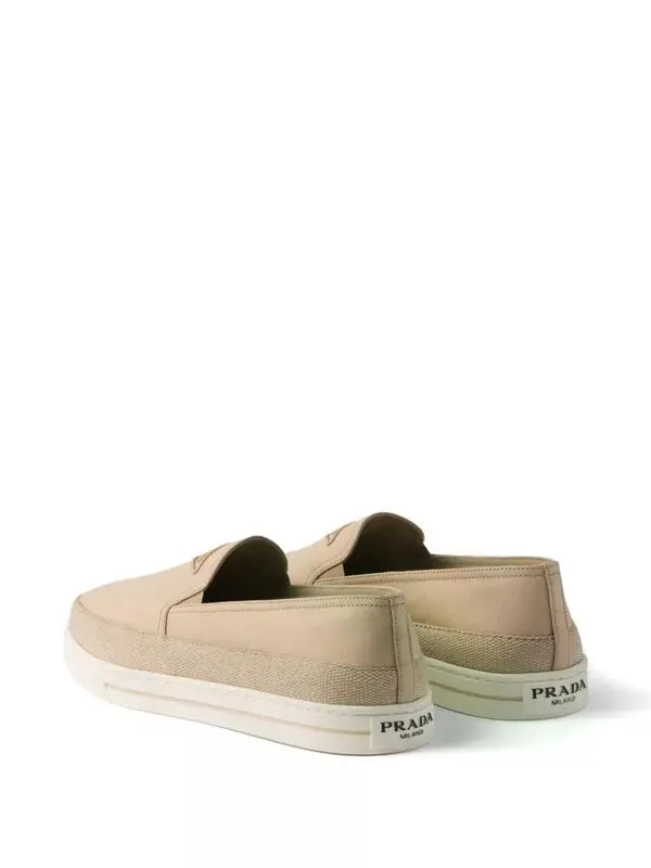 Prada Embossed-logo Slip-on Loafers