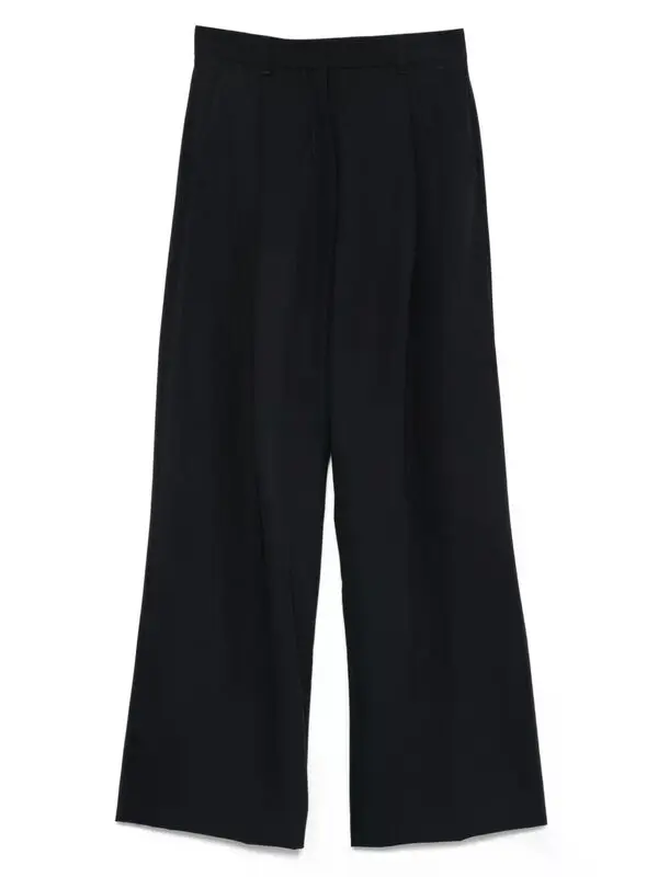 Max Mara Pleated Wool Trousers - Blue