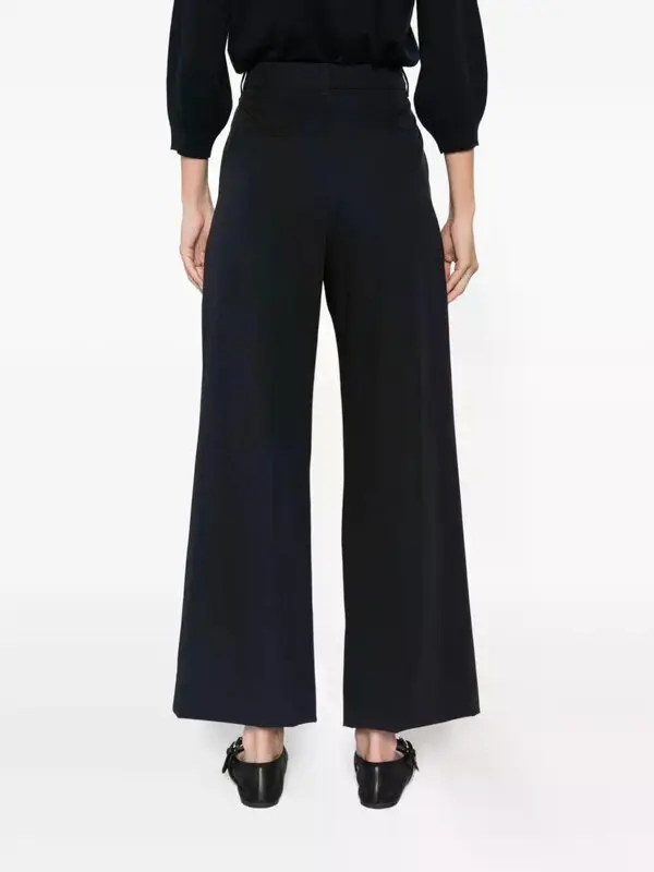 Max Mara Pleated Wool Trousers - Blue
