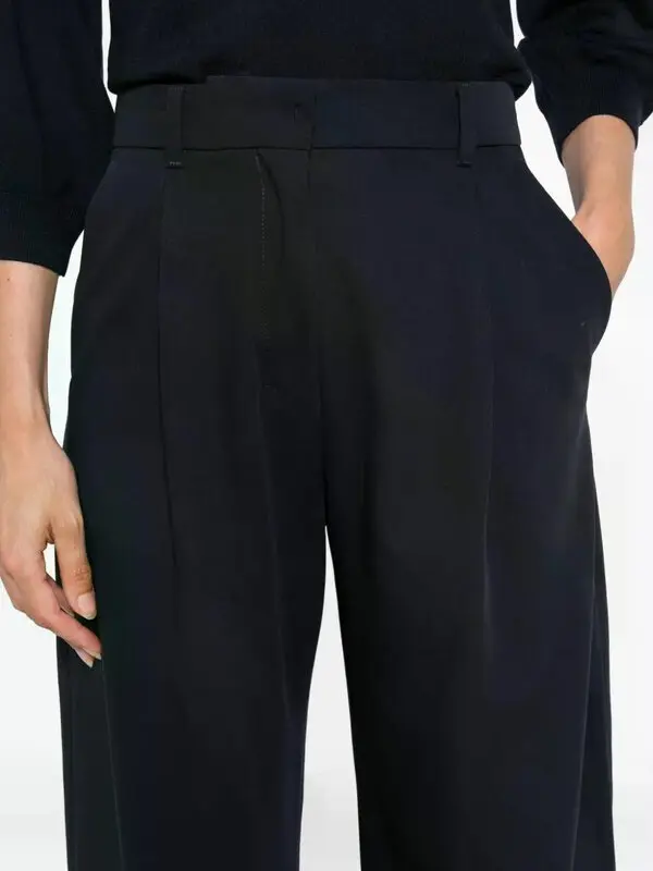 Max Mara Pleated Wool Trousers - Blue