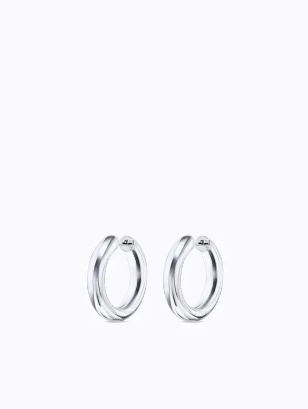 BRIONY RAYMOND Slim Sloan Huggie Hoop Earrings - 18k White Gold