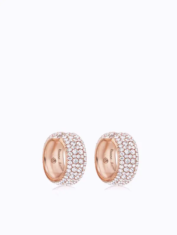 BRIONY RAYMOND Sloan Diamond Huggie Hoop Earrings - 18k Rose Gold