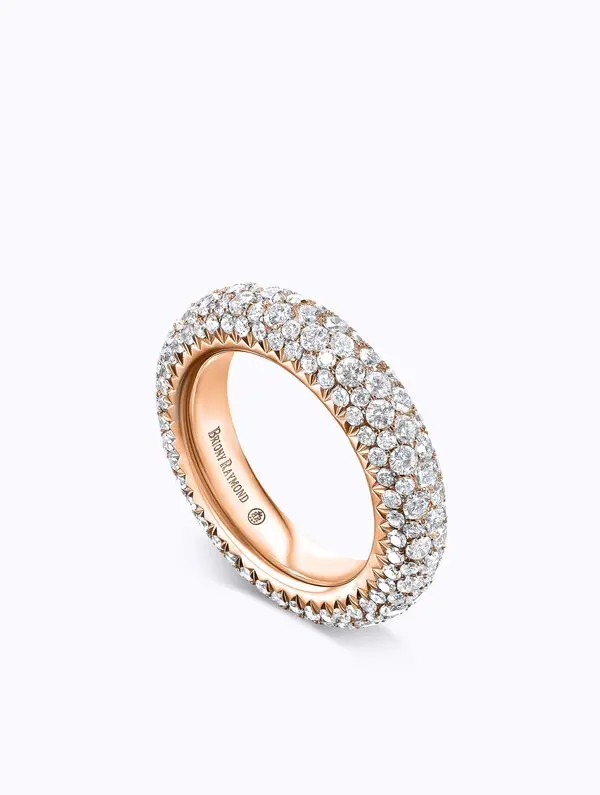 BRIONY RAYMOND Slim Sloan Pavé Diamond Ring - 18k Rose Gold
