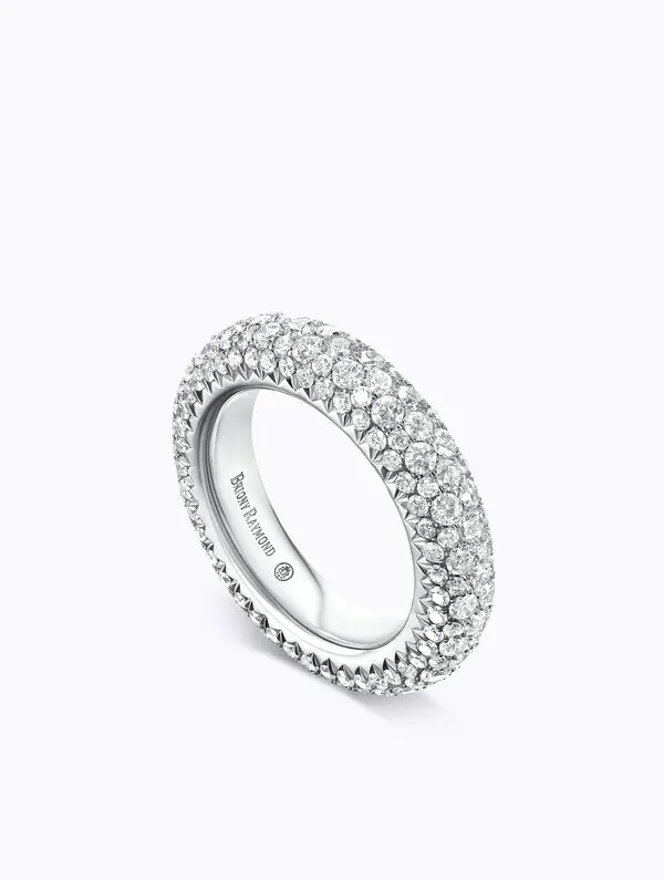 BRIONY RAYMOND Slim Sloan Pavé Diamond Ring - 18k White Gold