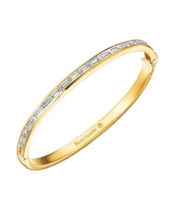 BRIONY RAYMOND Regent Baguette Diamond Bangle - 18k Yellow Gold