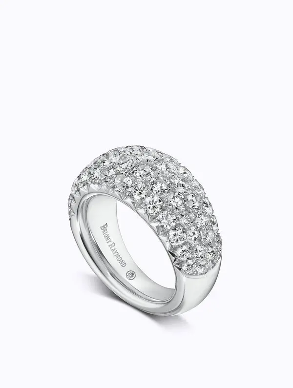 BRIONY RAYMOND Jumbo Étoile Diamond Bombé Ring - 18k White Gold
