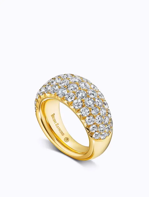 BRIONY RAYMOND Jumbo Étoile Diamond Bombé Ring - 18k Yellow Gold