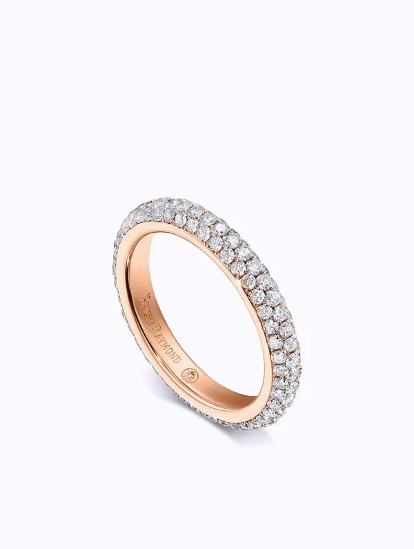 BRIONY RAYMOND Skinny Sloan Pavé Diamond Band - 18k Rose Gold