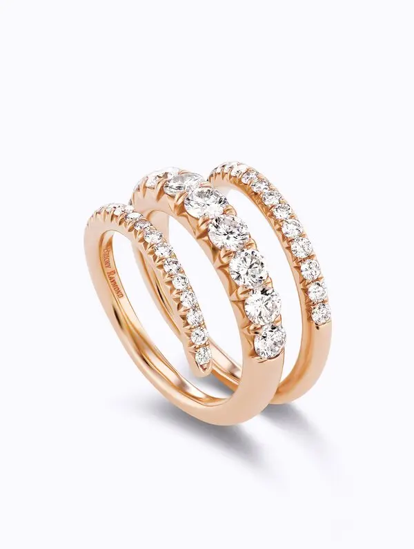BRIONY RAYMOND Toile Diamond Triple Wrap Ring - 18k Rose Gold