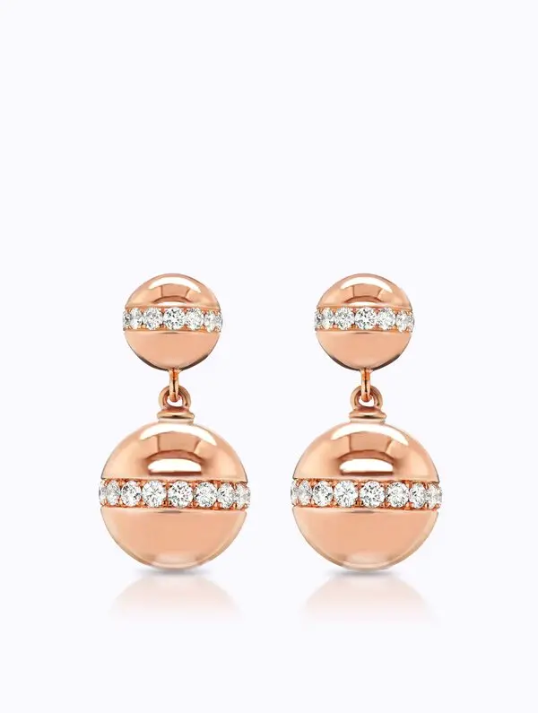 BRIONY RAYMOND Aura Sphere Diamond Earrings - 18k Rose Gold