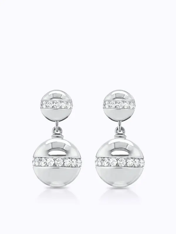 BRIONY RAYMOND Aura Sphere Diamond Earrings - 18k White Gold