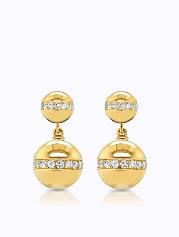 BRIONY RAYMOND Aura Sphere Diamond Earrings - 18k Yellow Gold