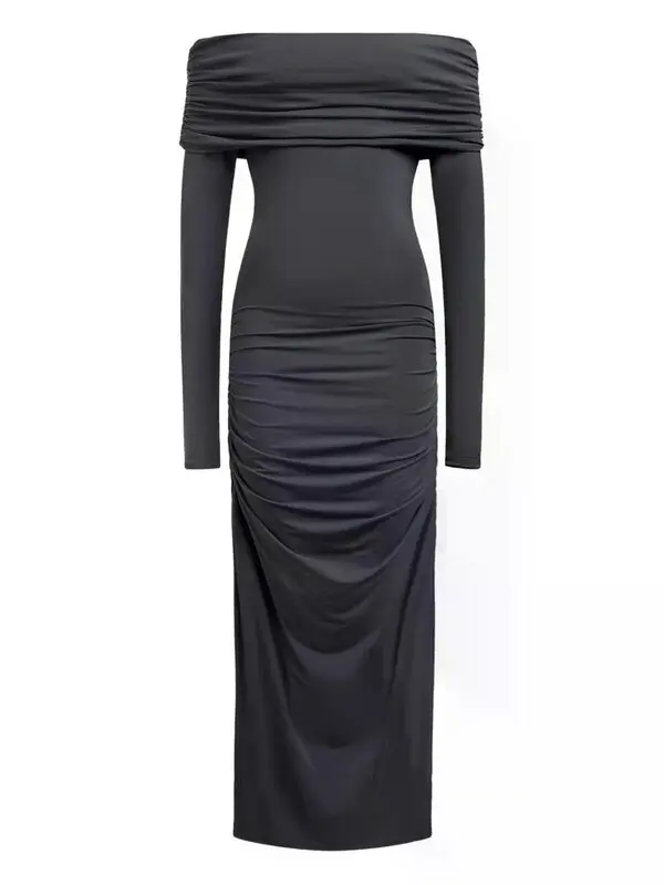 12 STOREEZ Off-shoulder Ruched Dress - Grey