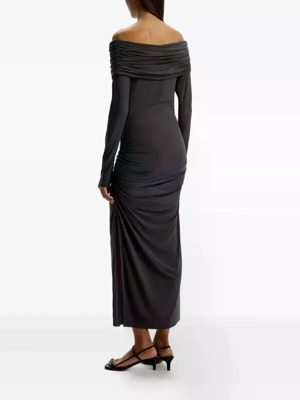 12 STOREEZ Off-shoulder Ruched Dress - Grey