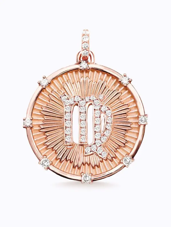 BRIONY RAYMOND Aurora Diamond Zodiac Medallion - 18 Karat Rose Gold