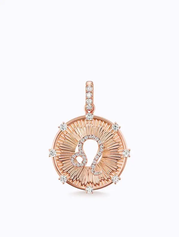 BRIONY RAYMOND Aurora Diamond Zodiac Medallion - 18k Rose Gold