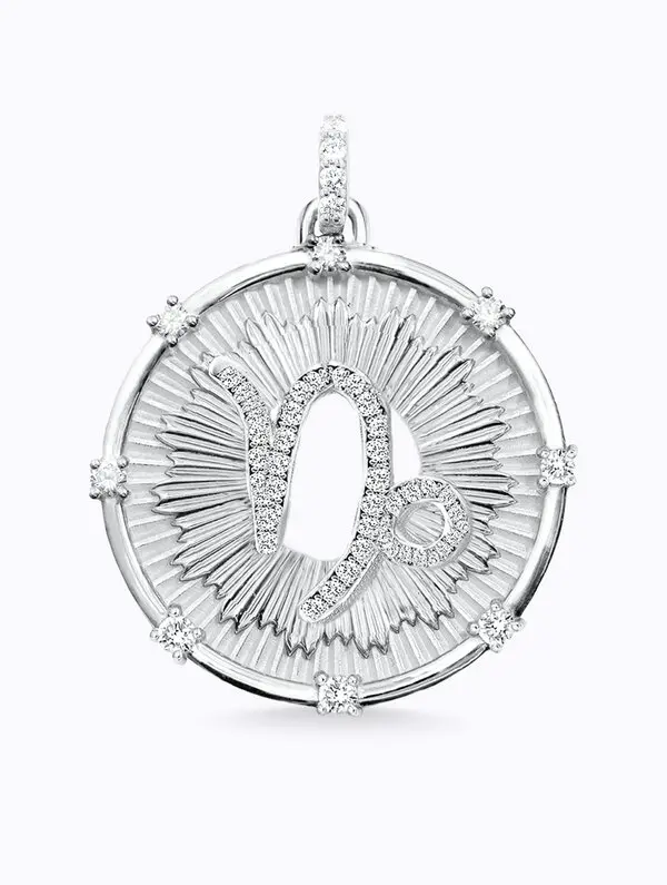 BRIONY RAYMOND Aurora Diamond Zodiac Medallion - 18 Karat White Gold