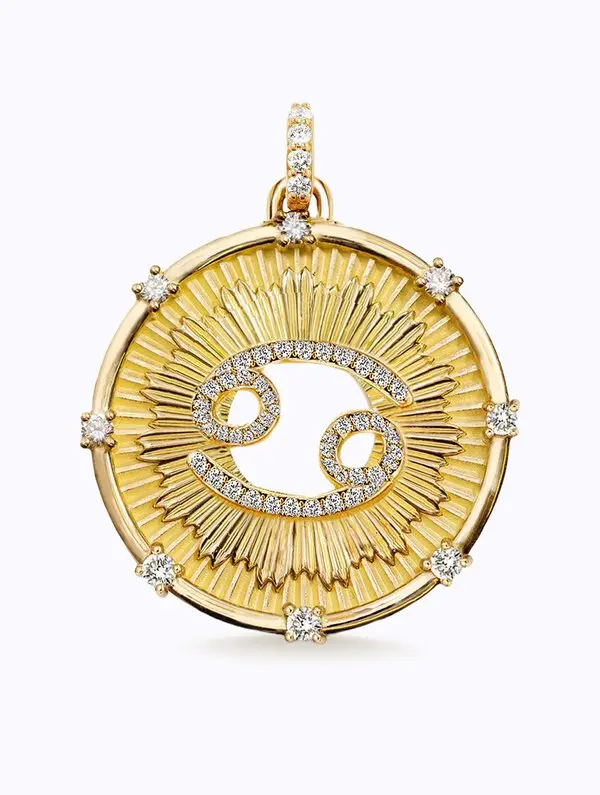 BRIONY RAYMOND Aurora Diamond Zodiac Medallion - 18 Karat Yellow Gold