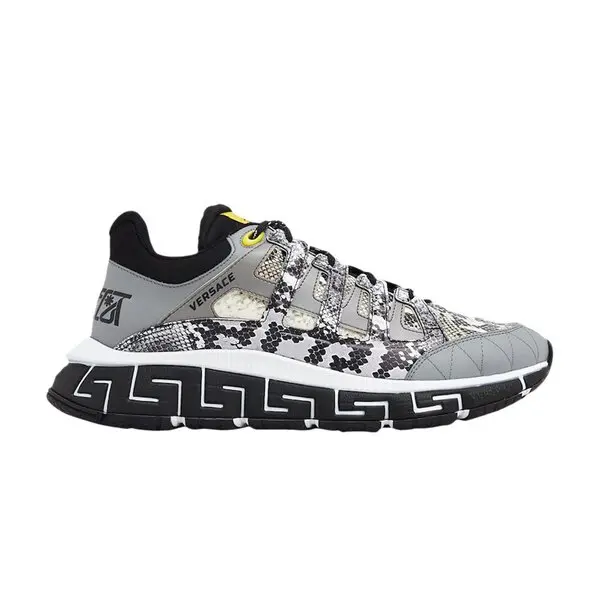 Versace Trigreca Snakeskin Sneakers - Grey