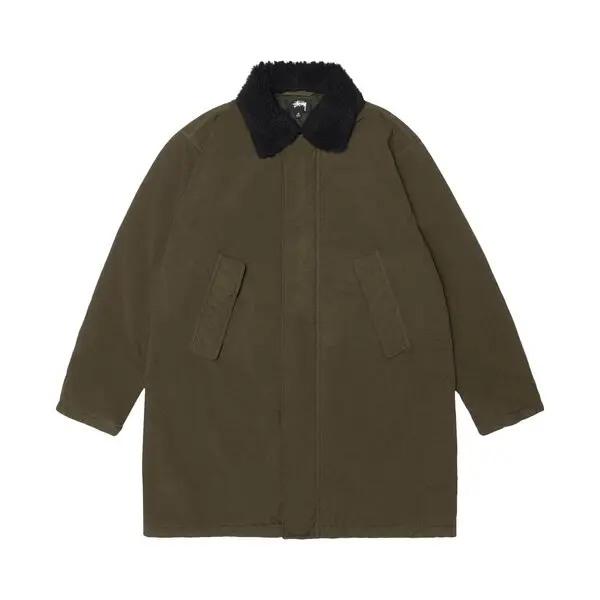 StüSsy Insulated Long Coat - Green | Editorialist