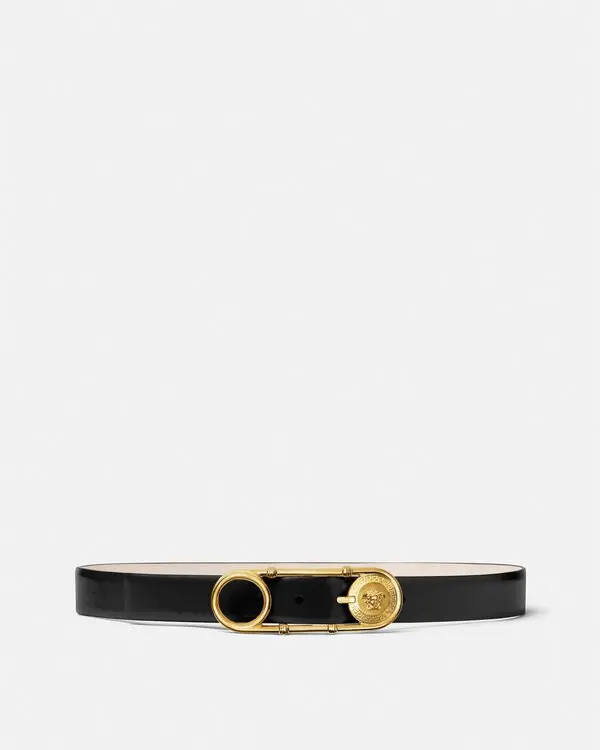 Versace Safety Pin Belt - Black+gold