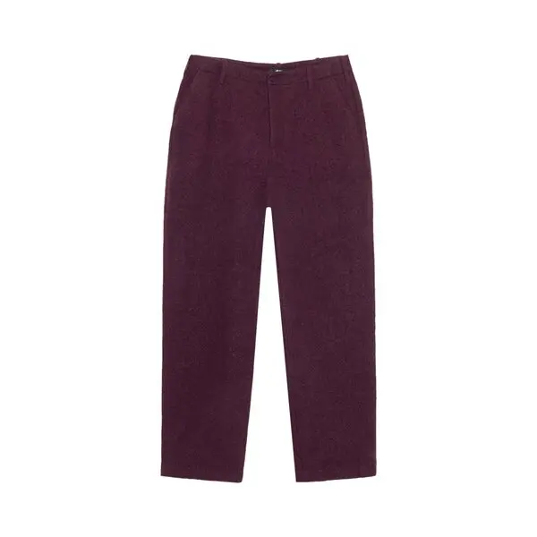StÜssy Relaxed Textured Wool Trouser - Red