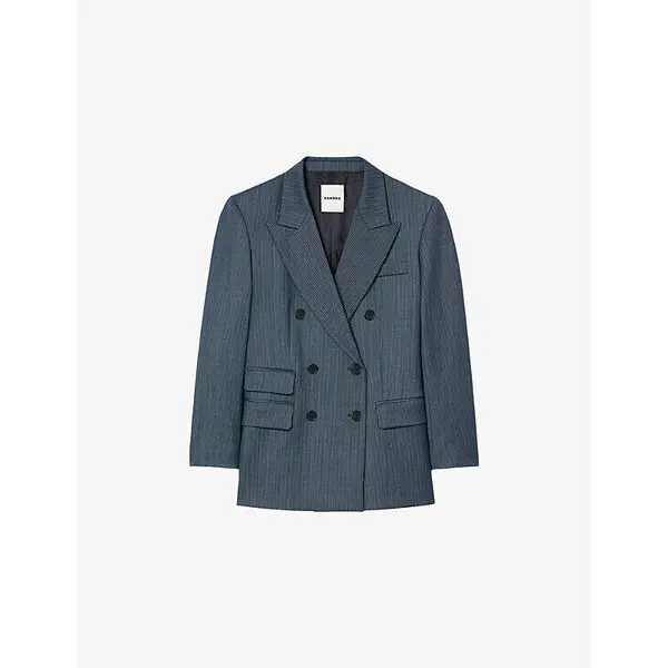 Sandro Striped Peak-lapel Double-breasted Blazer