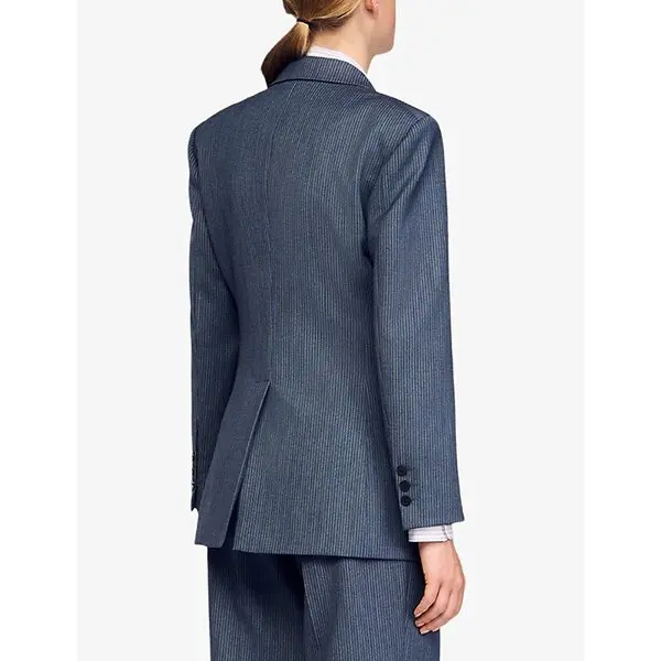 Sandro Striped Peak-lapel Double-breasted Blazer