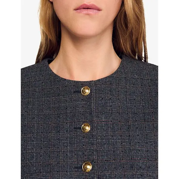 Sandro Rhinestone-embellished Button-down Jacket