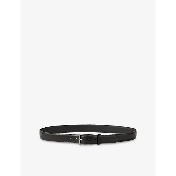 Sandro Buckle Leather Belt - Noir / Gris
