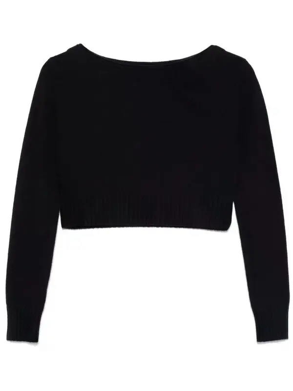 Max Mara Cropped Wool-cashmere Blend Sweater